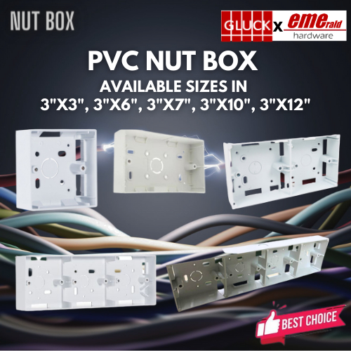 PVC Surface Nut Box/ Electrical Box/ Base 3x3 / 3x6 / 3x7 / 3x10 /3x12 ...