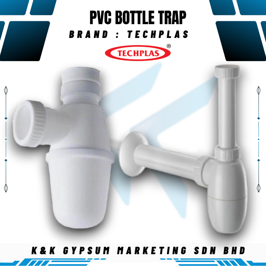 Techplas PVC SINK / BASIN BOTTLE TRAP AND WASTE | Shopee Malaysia