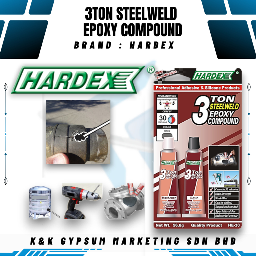 HARDEX 3 Ton Steelweld Epoxy Compound (20g/56.8g) HE-32/HE-30 - Epoksi ...