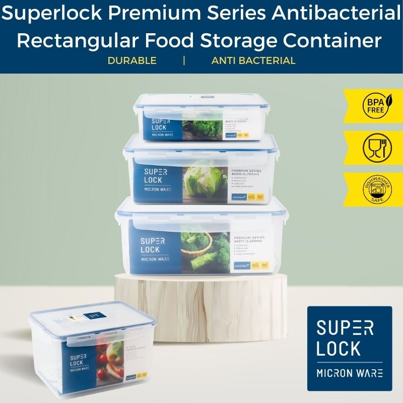 SuperLock Premium Series Antibacterial BPA-Free Rectangular Food ...