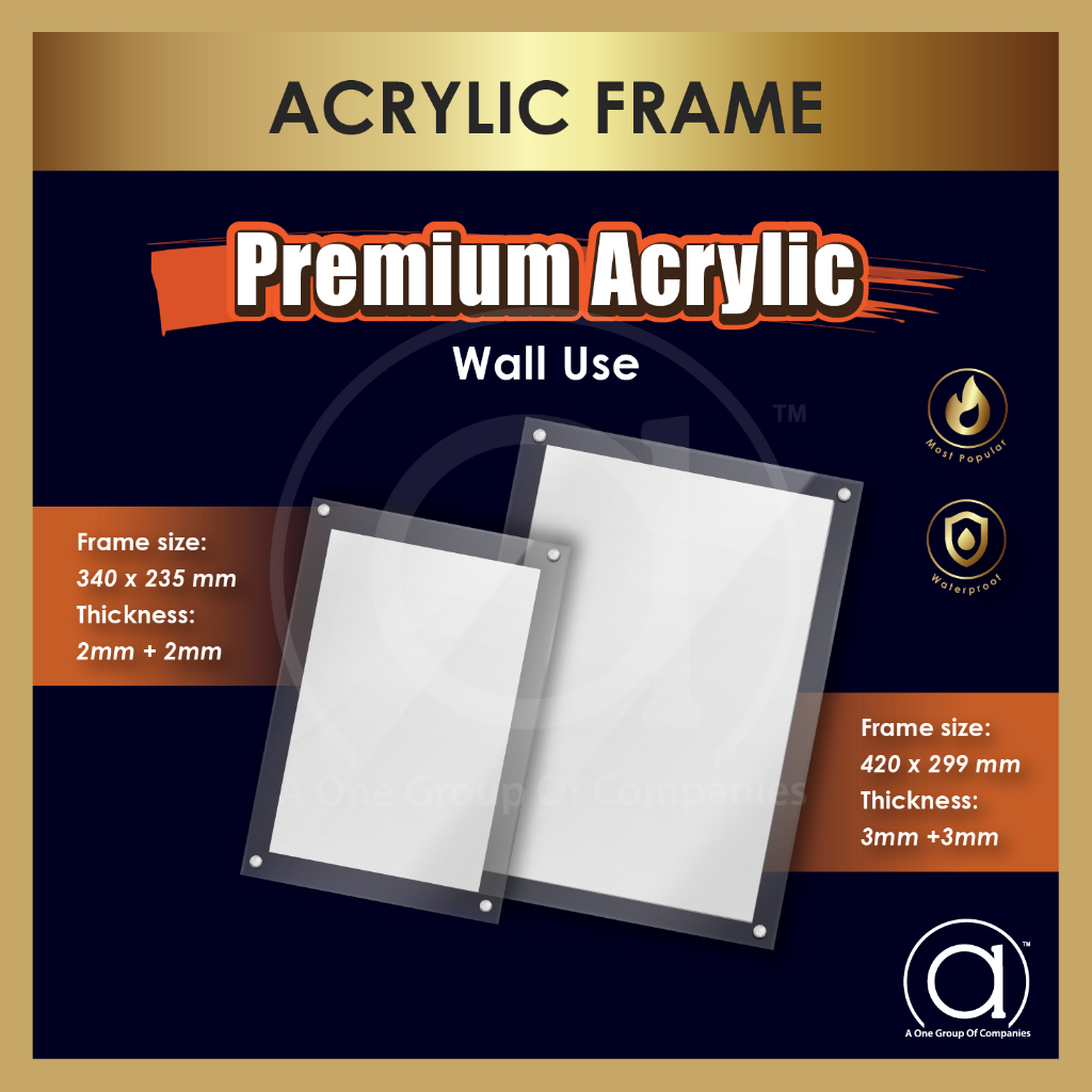 ⫷Ready Stock⫸ A4 Acrylic Wall Poster Frame Acrylic Sandwich Display ...