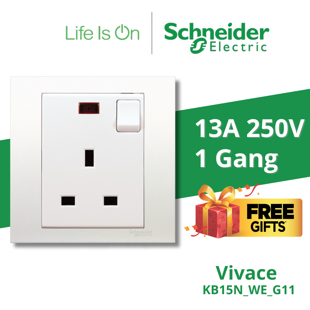 Schneider Electric Vivace Series 250V 1 Gang / 10A / 20A / 13A / 15A ...