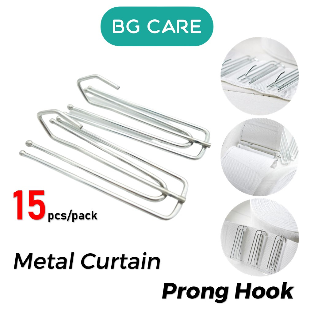 Metal Curtains Pleat Prong Hooks Cangkuk langsir Tirai Besi | Shopee ...