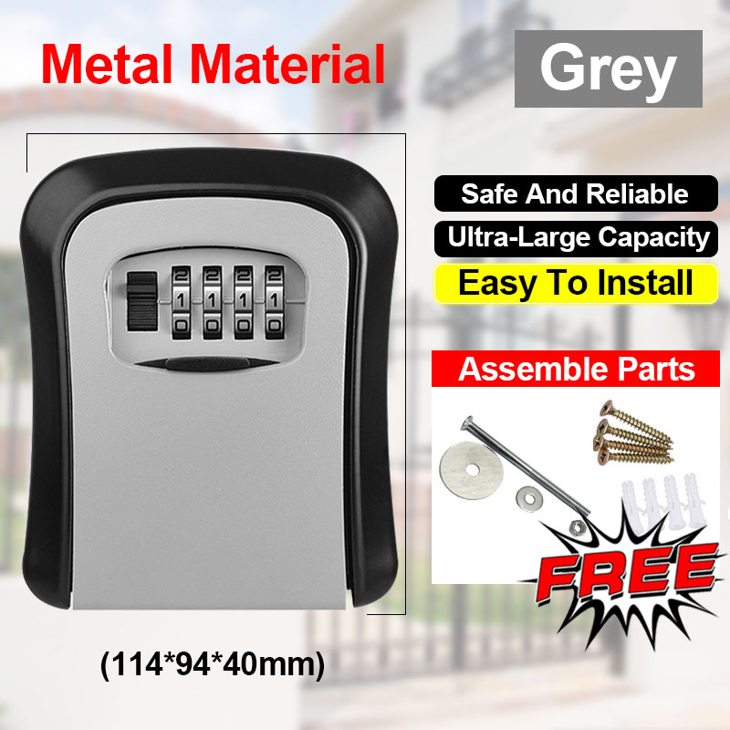 Key Safe Box Wall Mount Numbering Lock Key Storage Lock Box 4 Digits ...