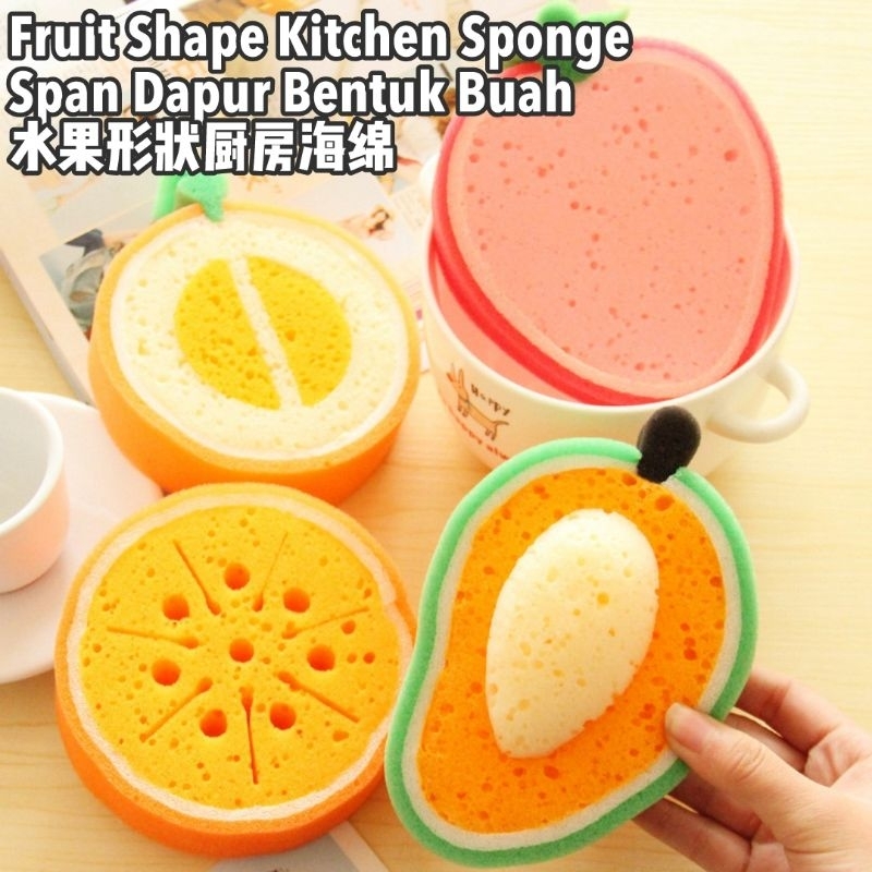 Fruit Shaped Kitchen Sponge Accessories Fruit Shape Dish Washing Sponge ...