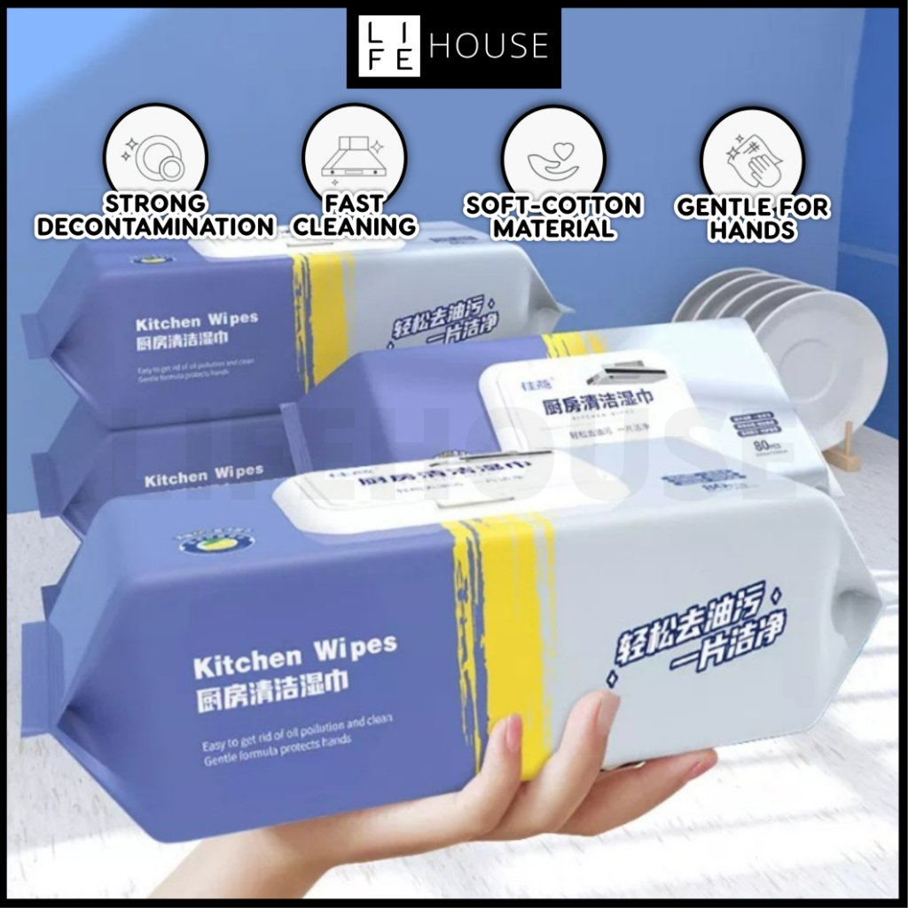 80pcs Kitchen Wet Wipes Soft Cotton Disposable Tissue Kitchen Tissue ...