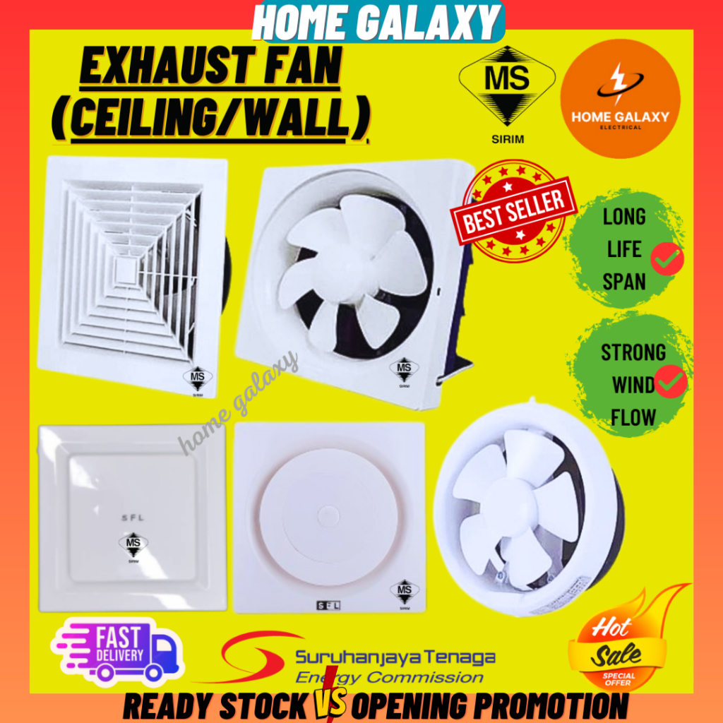 🔥SIRIM APPROVE🔥HOT ITEM 🔥Wall / Ceiling Exhaust Fan 6" / 8" / 10" / 12 ...