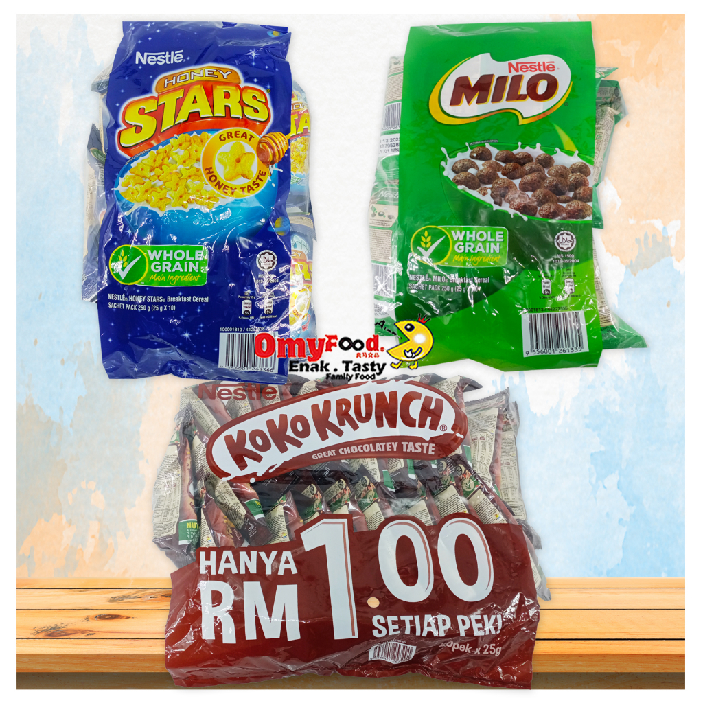 25g x 10pcs/20pcs Nestle Breakfast Cereal [Honey Stars / Milo / Koko Krunch][OmyFood] | Shopee ...