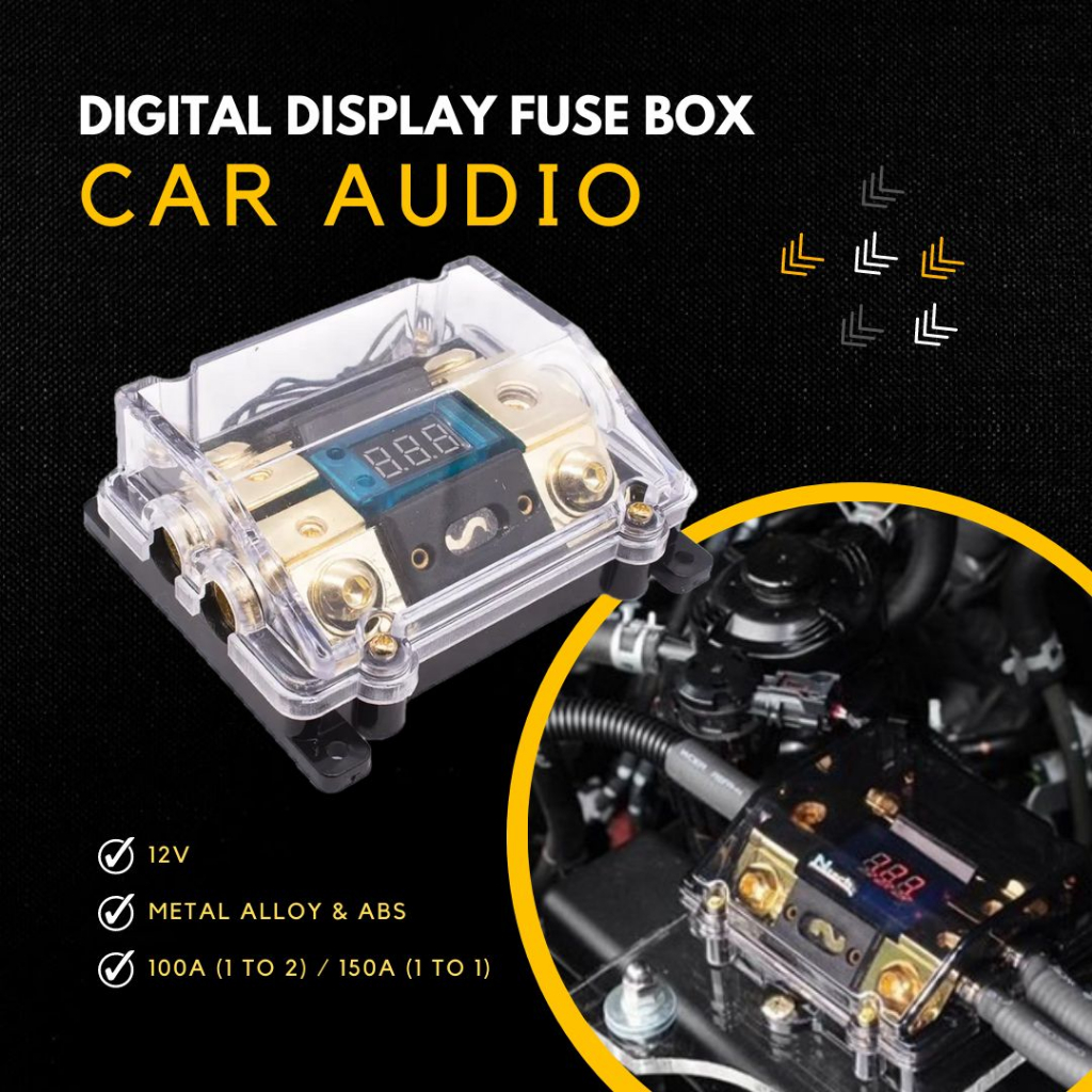1PC Universal Digital Voltage Display Fuse Holder Car Amplifier Audio ...