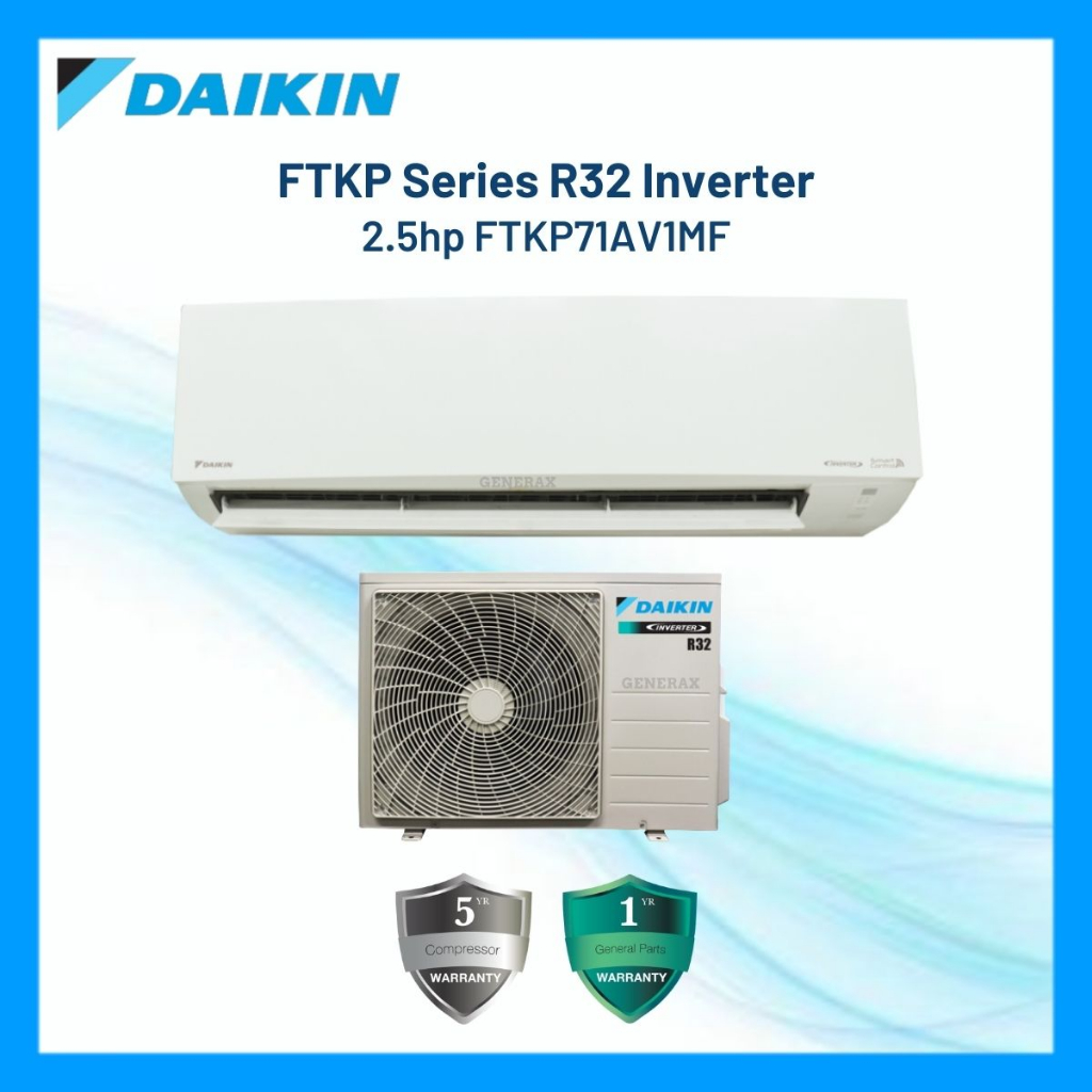 DAIKIN FTKP Series R32 Inverter Air Conditioner 1.0/1.5/2.0/2.5hp ...