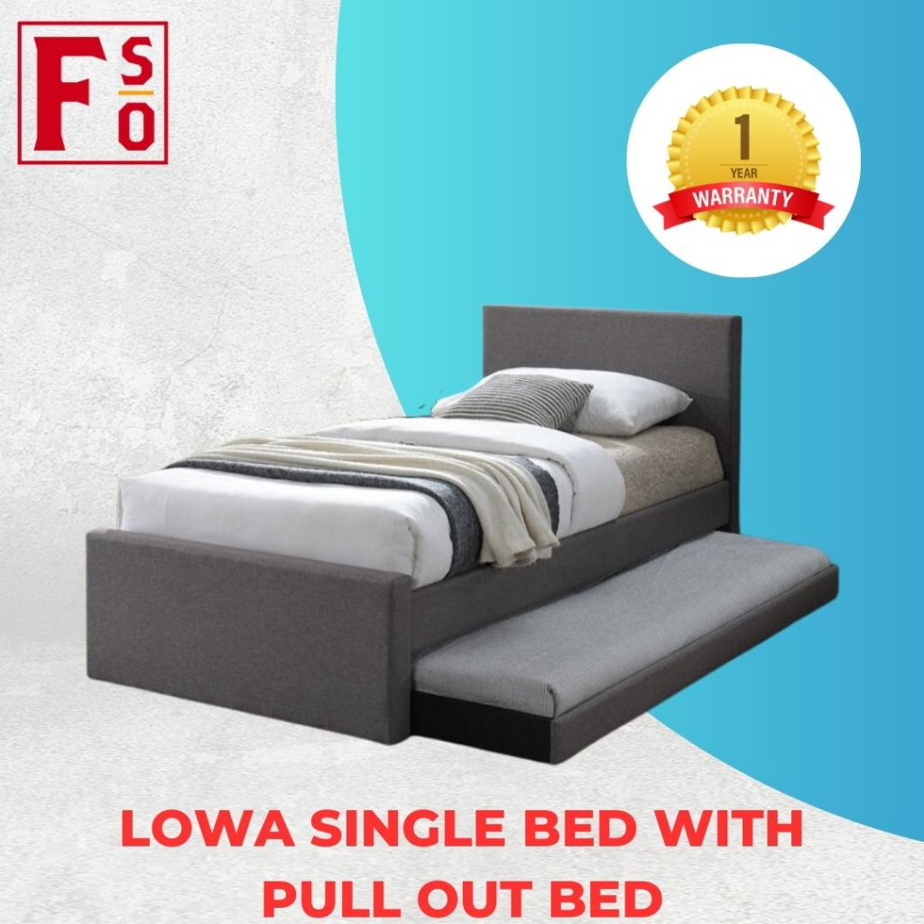 LOWA Single Bed with Single Pull Out Bed | Shopee Malaysia
