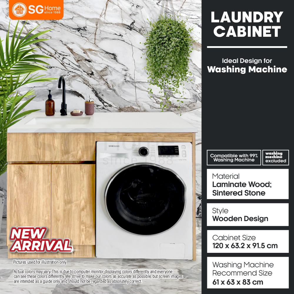 Ready stock Laundry Cabinet for Washing Machine Wood Decoration Custom ...