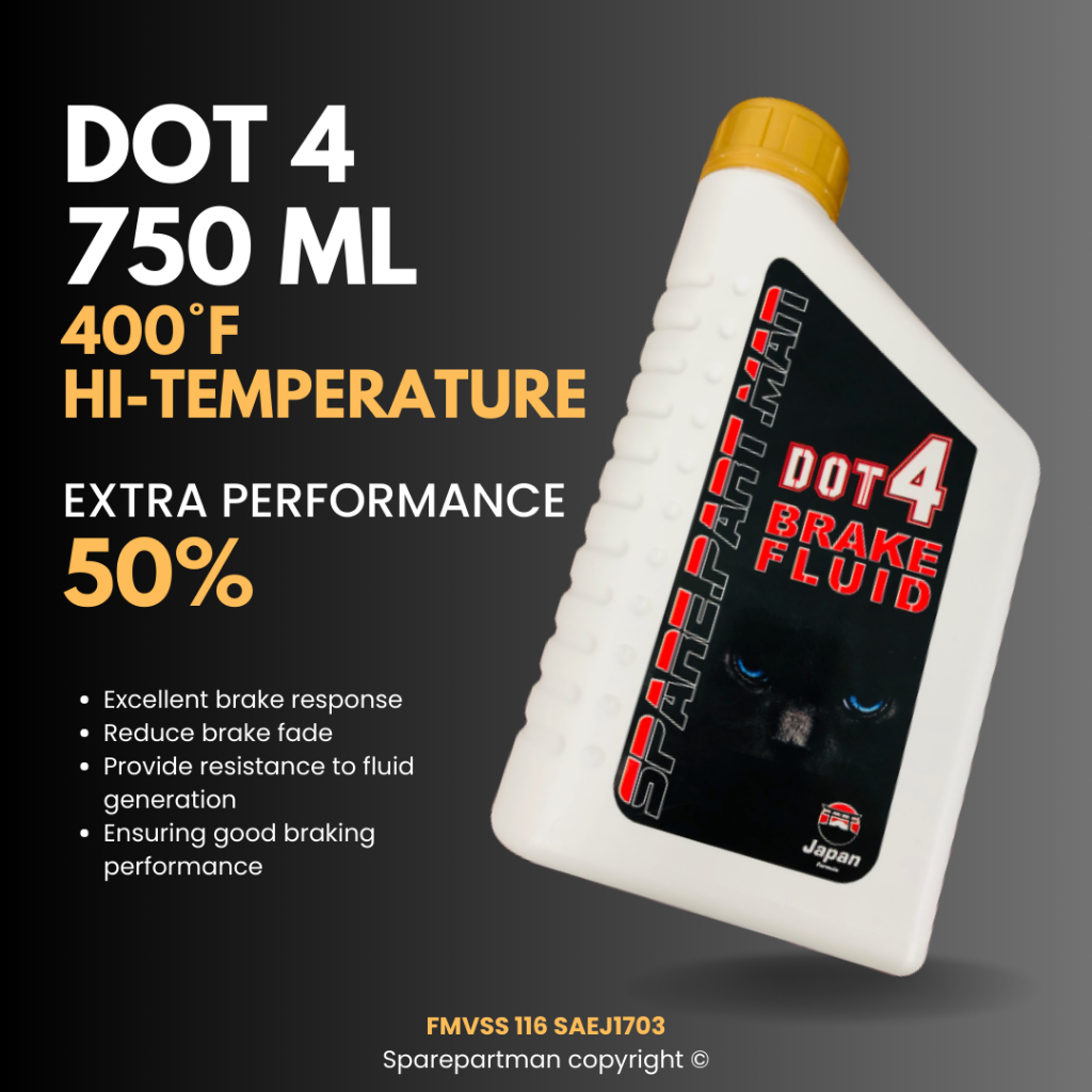 SparePartMan Super Heavy Duty Hi-Temp BRAKE FLUID OIL DOT 4 400ML 750ML ...