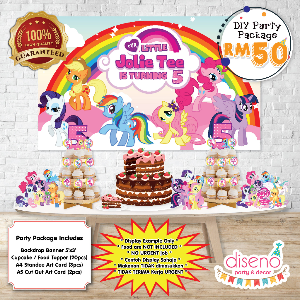 *OPENING Promotion MY LITTLE PONY THEME Birthday Party Print Hari Jadi ...