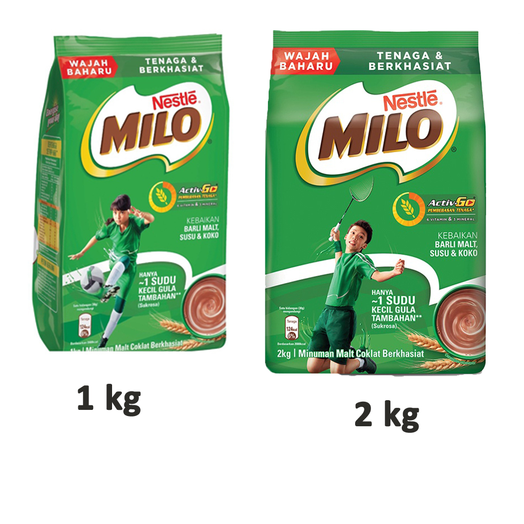Milo Active-Go 3 in1 Chocolate Malt Drink /milo 1kg/ Milo 2kg /milo active go | Shopee Malaysia