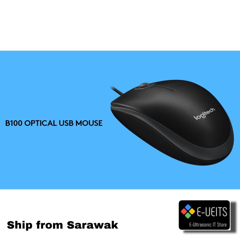 LOGITECH Optical USB Wired Mouse B100 with 800 DPI resolution ...