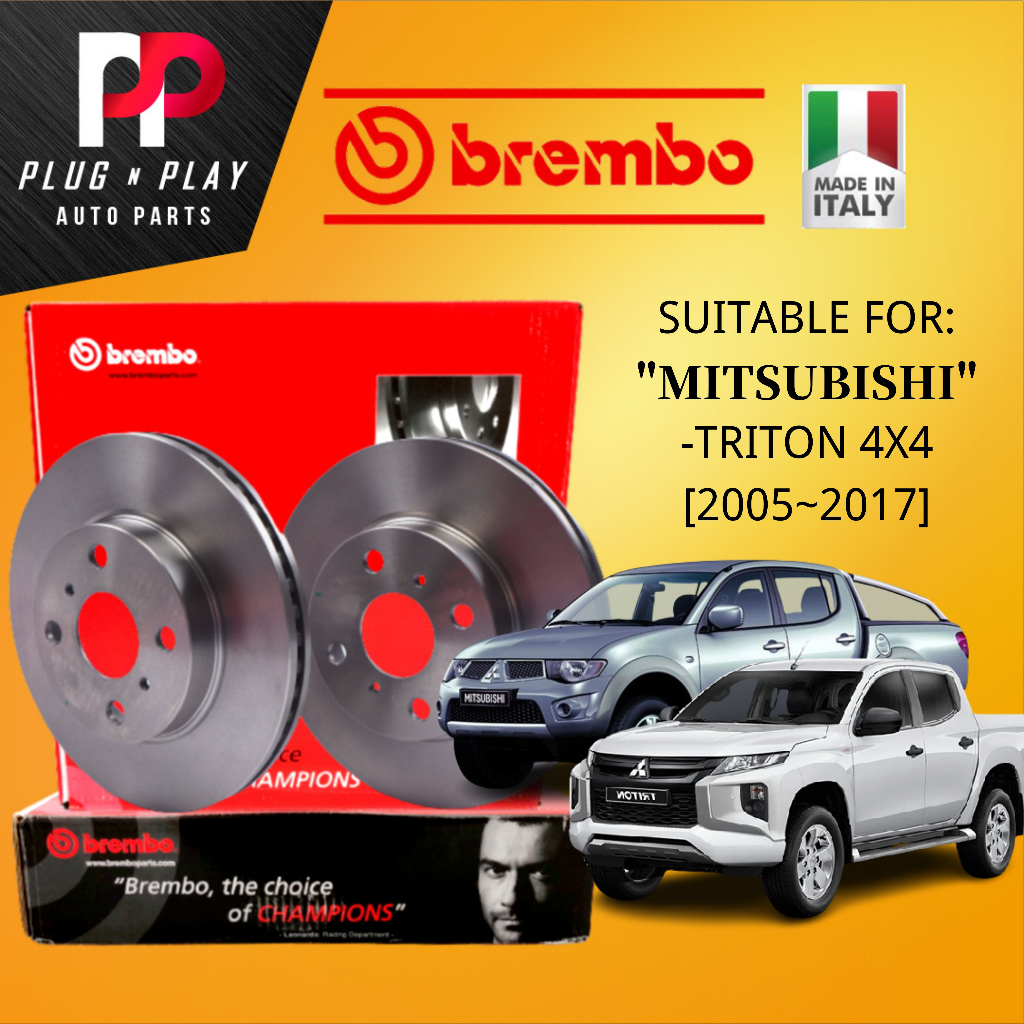 BREMBO MITSUBISHI TRITON 4X4 (2005~2017) FRONT (FW) (DEPAN)100% ...