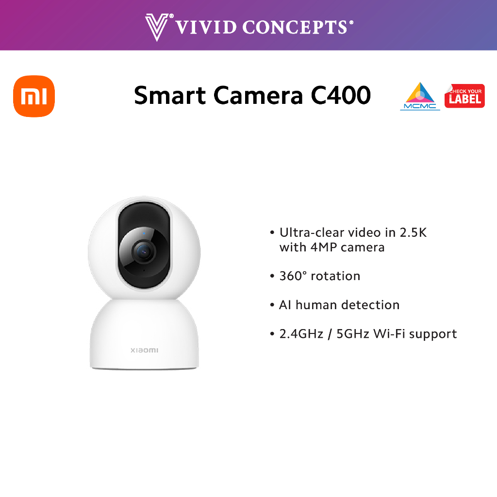 [Malaysia Set] Xiaomi C400 Smart Camera CCTV | 1 YEAR WARRANTY | Shopee ...