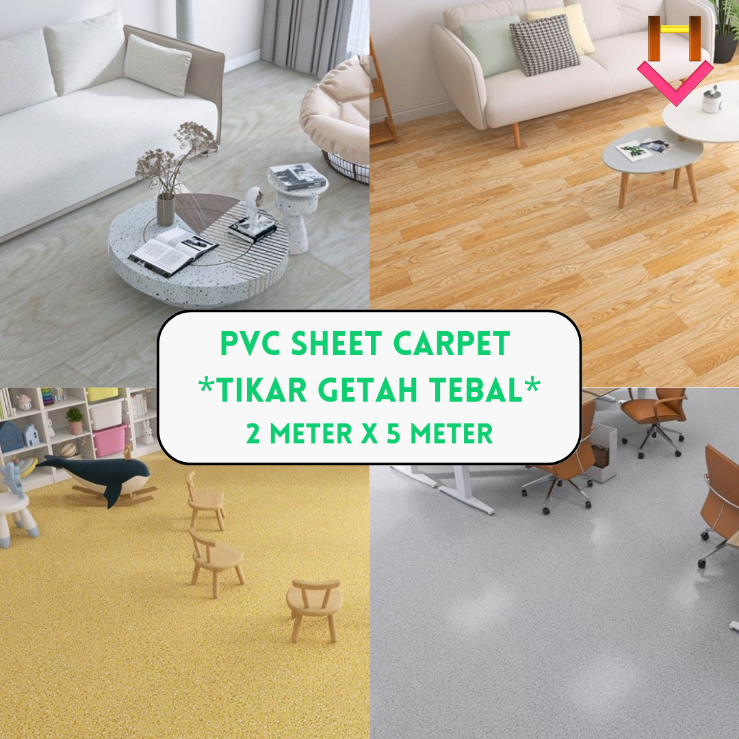 PVC Sheet Carpet Roll Tikar Getah Tebal | Shopee Malaysia