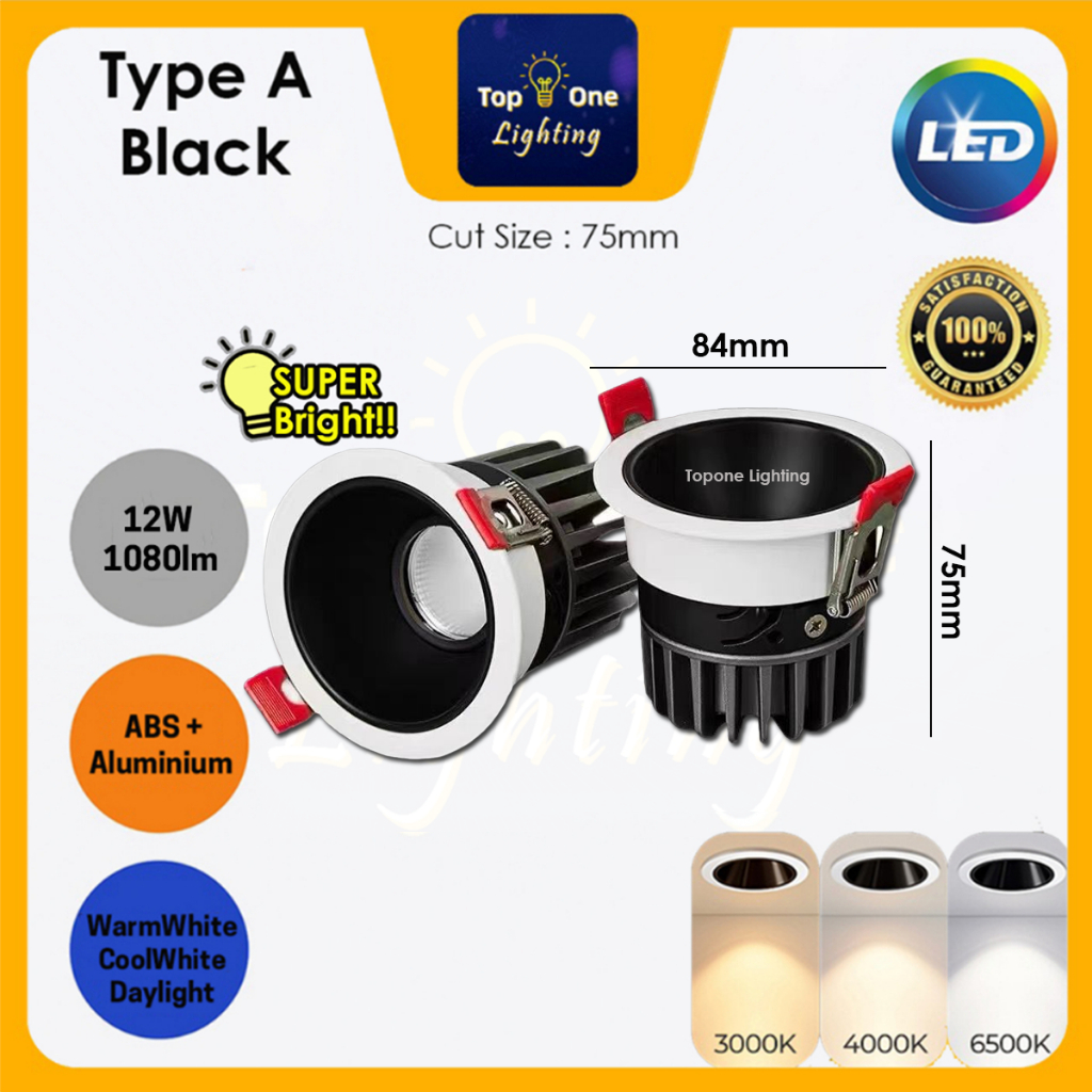 Recessed Spotlight LED Eyeball COB Downlight 3000K/4000K/6500K Anti ...