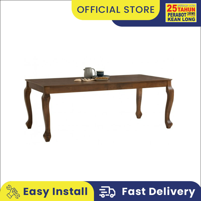 KLSB Extra Long 200x100CM Solid Wood Dining Table / Dining Desk / Meja ...