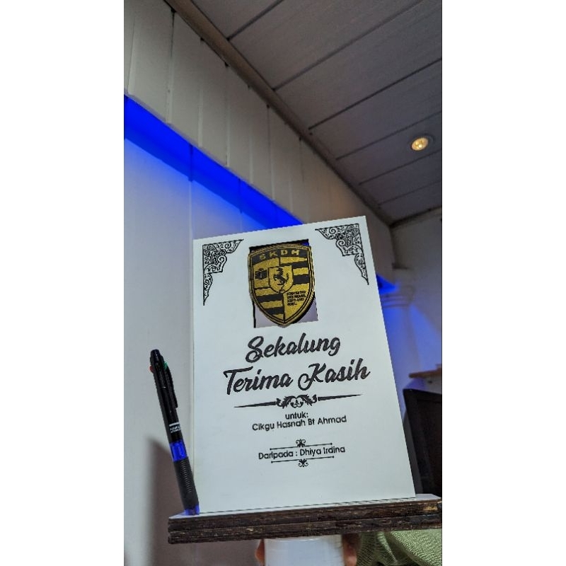 PLAQUE CENDERAHATI TANDA KENANGAN TANDA TERIMA KASIH SIZE A4,HADIAH ...
