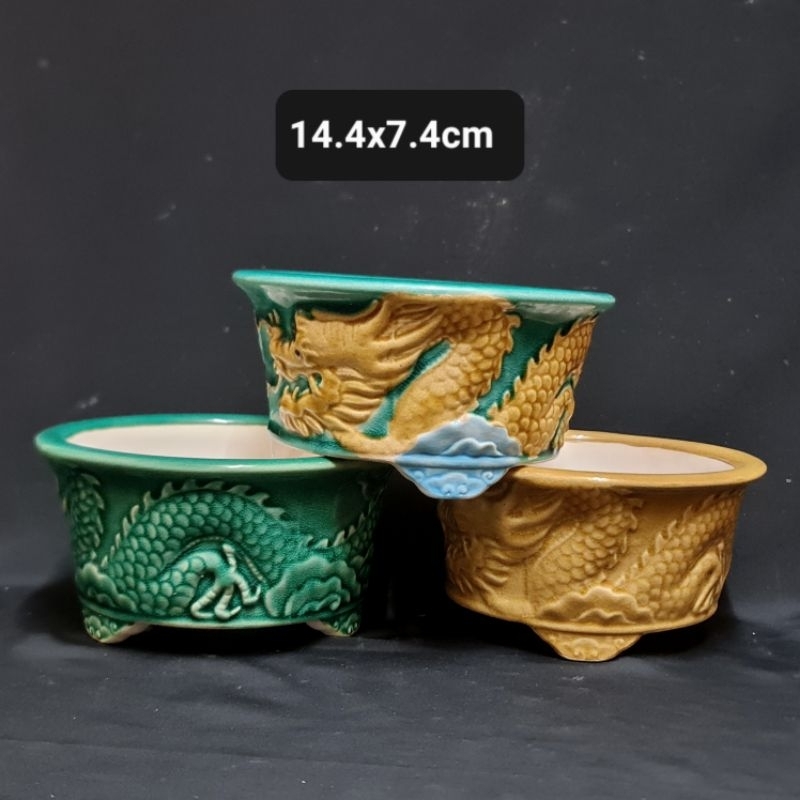 bonsai pot imperial dragon type E pasu naga 龙花盆 | Shopee Malaysia