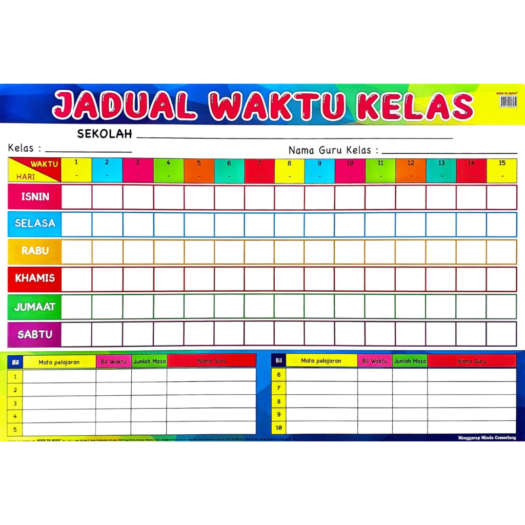 Poster Pendidikan JADUAL WAKTU KELAS | Shopee Malaysia