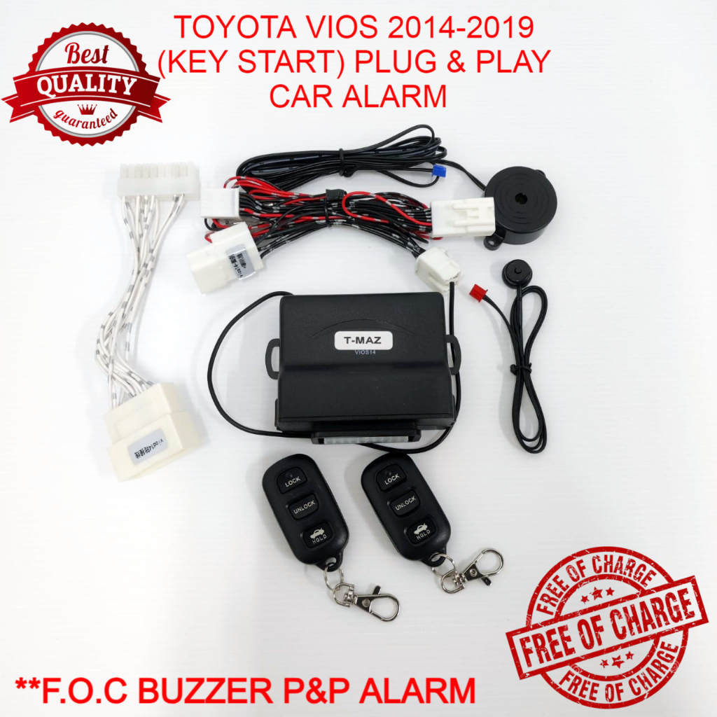 TOYOTA VIOS 2014-2019 (KEY START) PLUG AND PLAY CAR ALARM | Shopee Malaysia