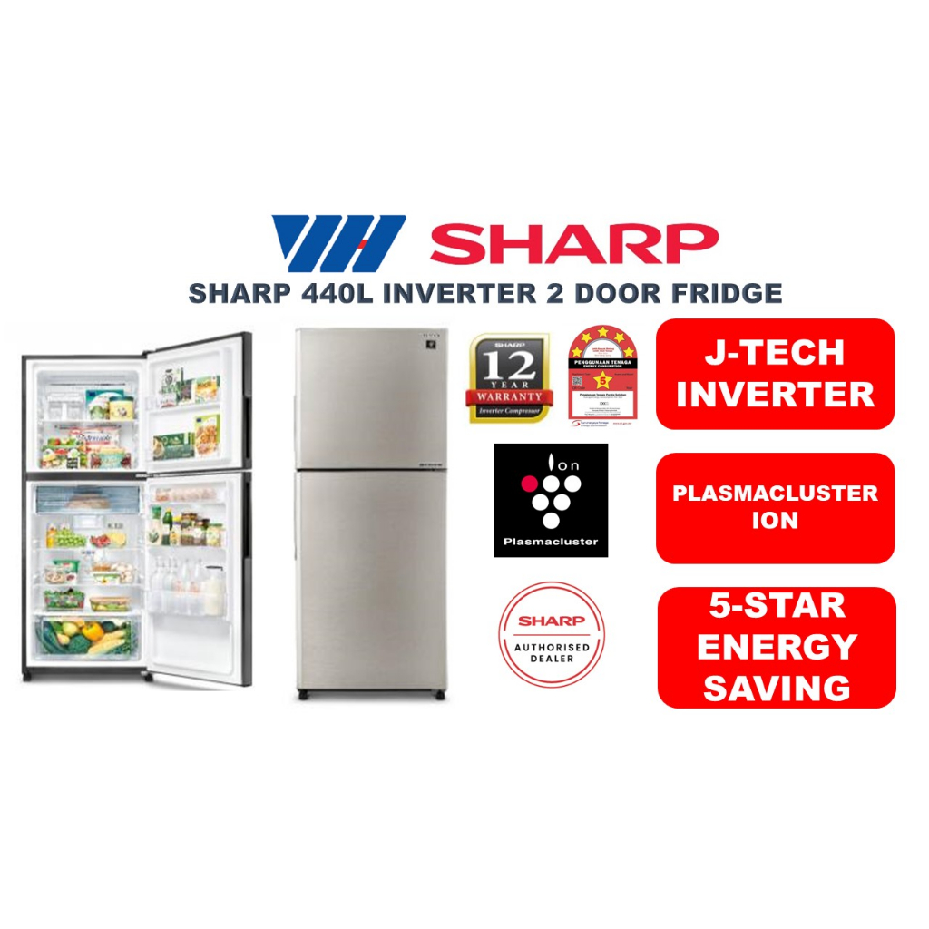 Sharp 440L 2 Door Inverter with Plasmacluster Ion Fridge | Shopee Malaysia