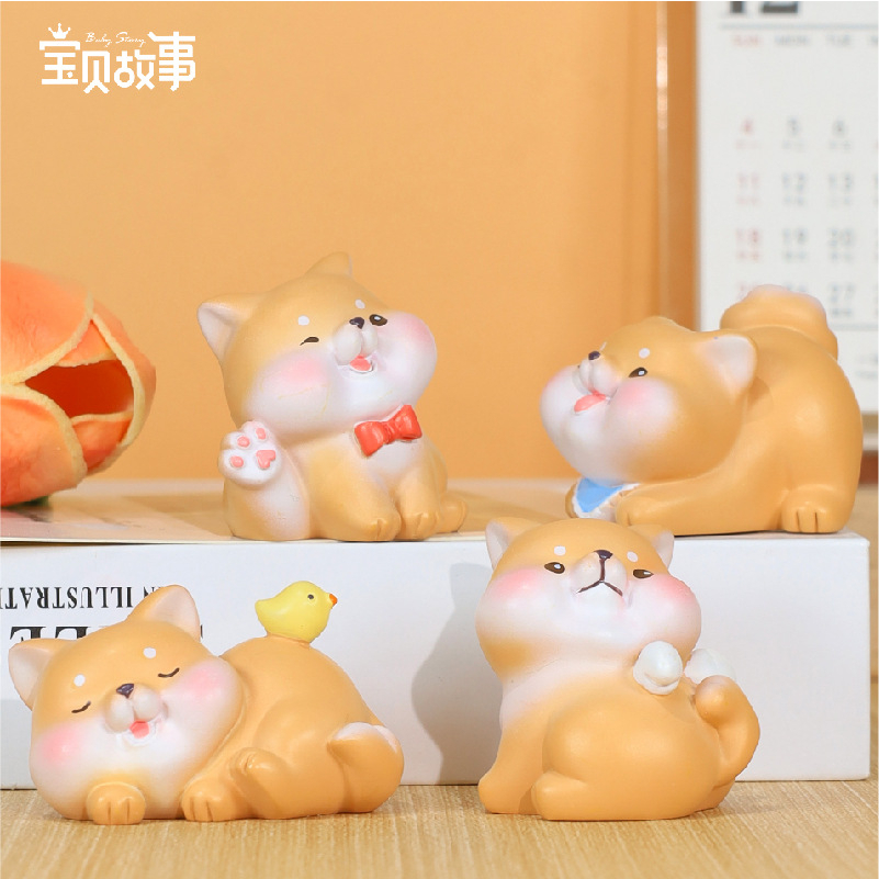 Cute Chubby Shiba Inu Blind box Toys Figure model Resin Crafts ...