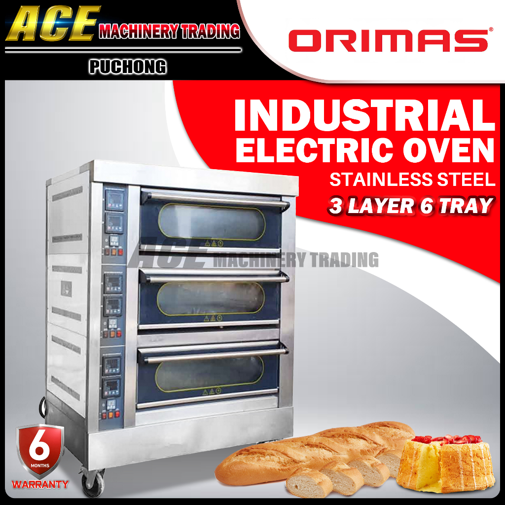 [ ORIMAS ] GU-6M Electric Oven 3 Layer 6 Tray 20-400℃ Heavy Duty ...