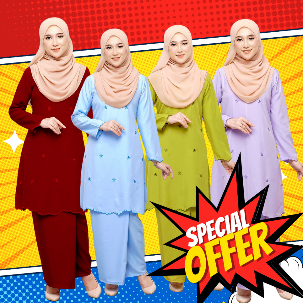 Melia Design Baju Kurung Moden Sulam Eksklusif Murah Viral Baju Tunang ...