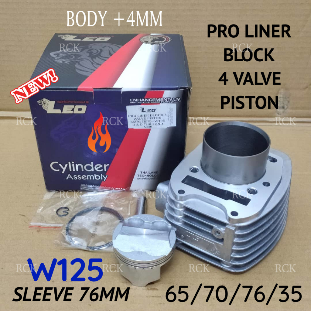HONDA WAVE125 LEO Racing Pro Liner Block 65MM + 4MM Cylinder Block Set ...