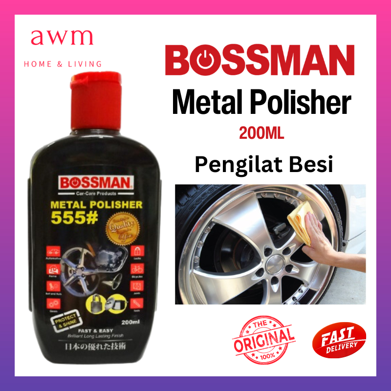 AWM Bossman Metal Polisher Cleaner Car Care Stain Rust Remover Pengilat ...