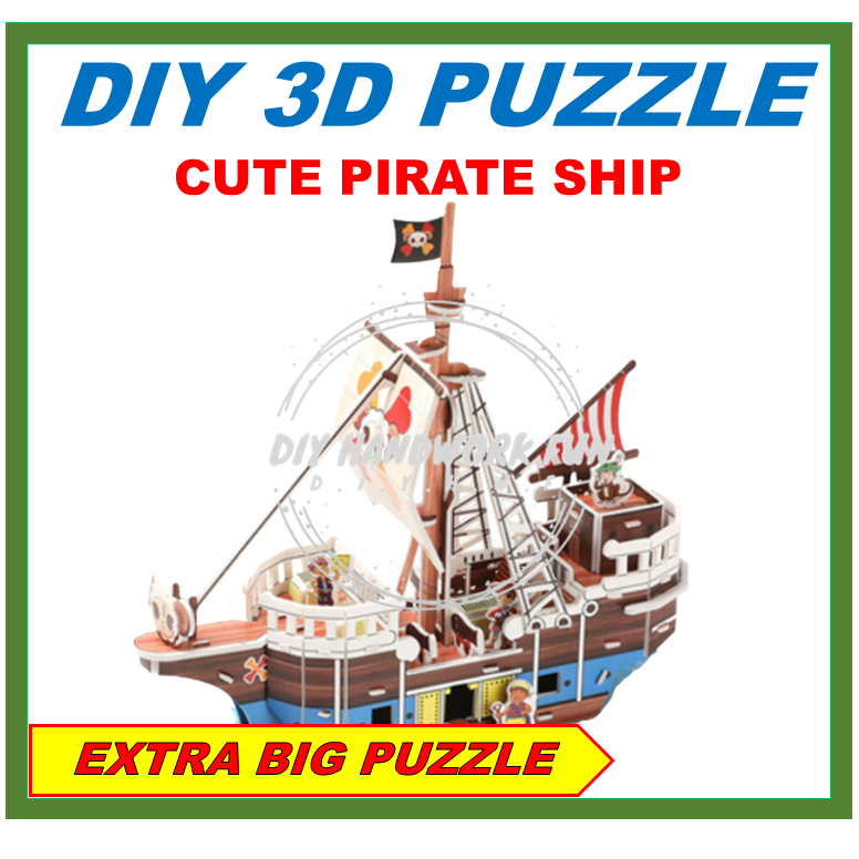 ' ADVENTUROUS PIRATES'TREASURE ' CUTE PIRATE SHIP 3D PUZZLE EASY ...