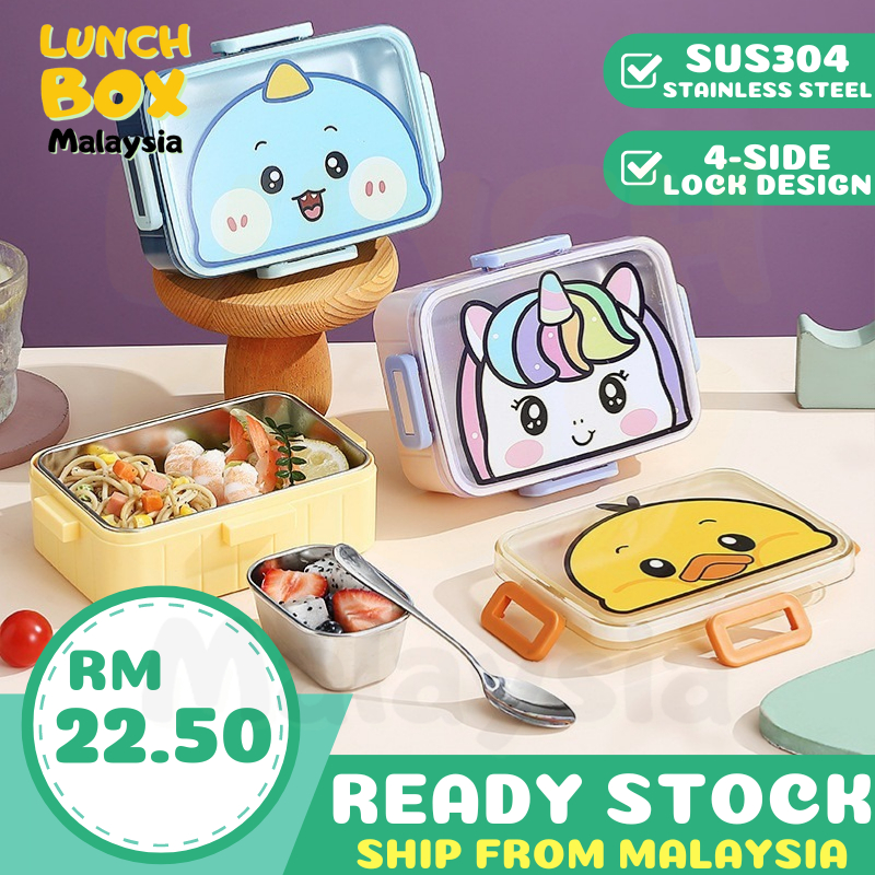 Lunch Box 🇲🇾 SUS 304 Stainless Steel Lunch Box for Kids Lunch Box set ...
