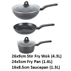 🔥OFFER🔥 La Gourmet Shogun Combo Non Stick Cookware Set🔥 Wok/ Saucepan ...