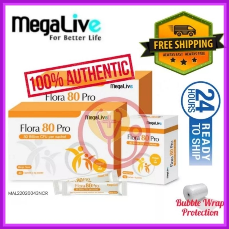 MEGALIVE FLORA 80 PRO (2X30'S+10'S) | Shopee Malaysia