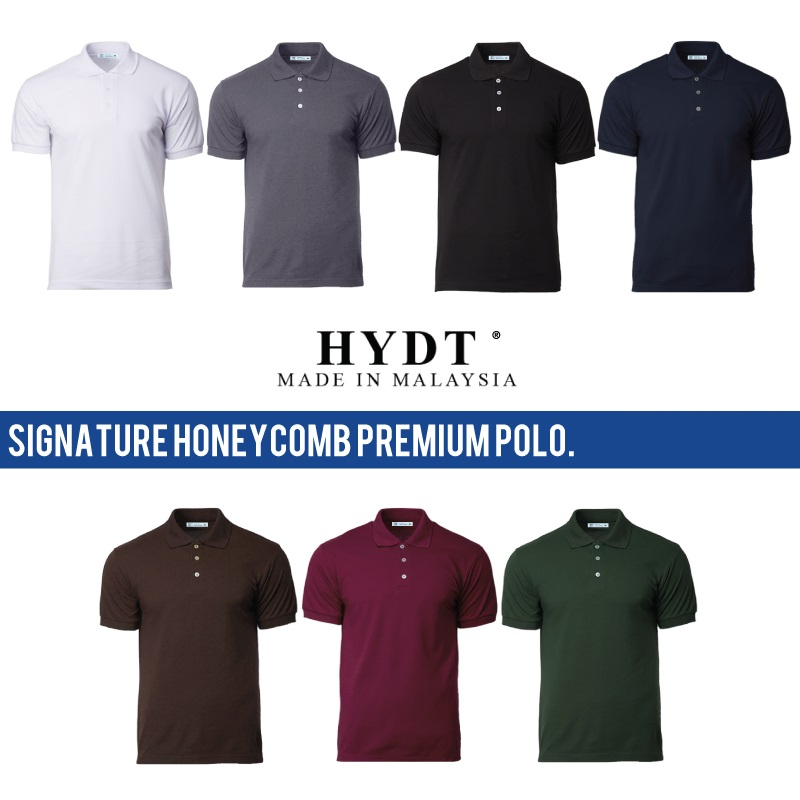 HYDT Signature Plain Polo Shirt Baju Polo Lelaki Plain Baju Berkolar Tshirt Kolar Lelaki Baju ...