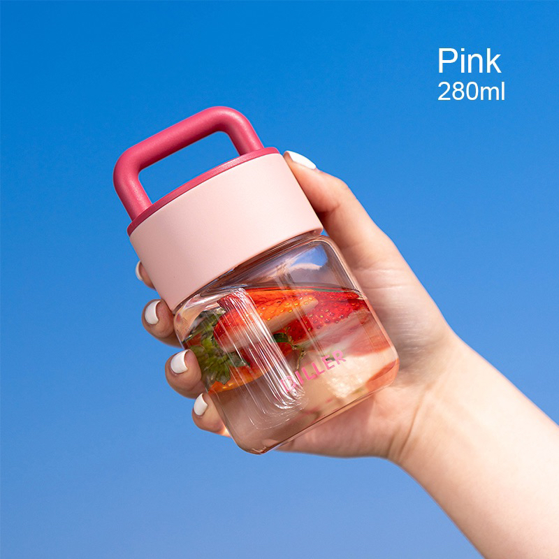 Diller EasyHandle Borosilicate Glass Water Juice Mug Bottle 388MLH568 (280ml/420ml) | Shopee ...