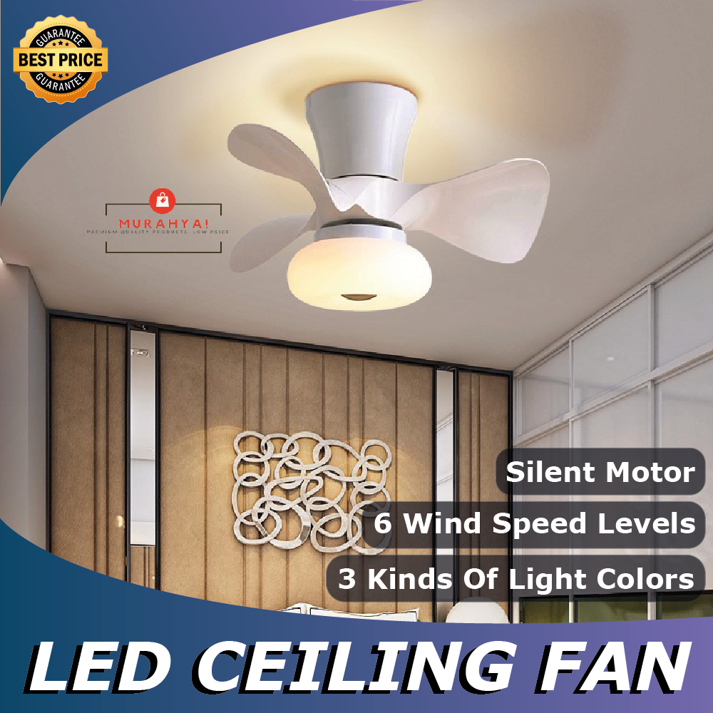 Kipas Siling Lampu Modern Mini Ceiling Fan With LED Light 3 Blade ...