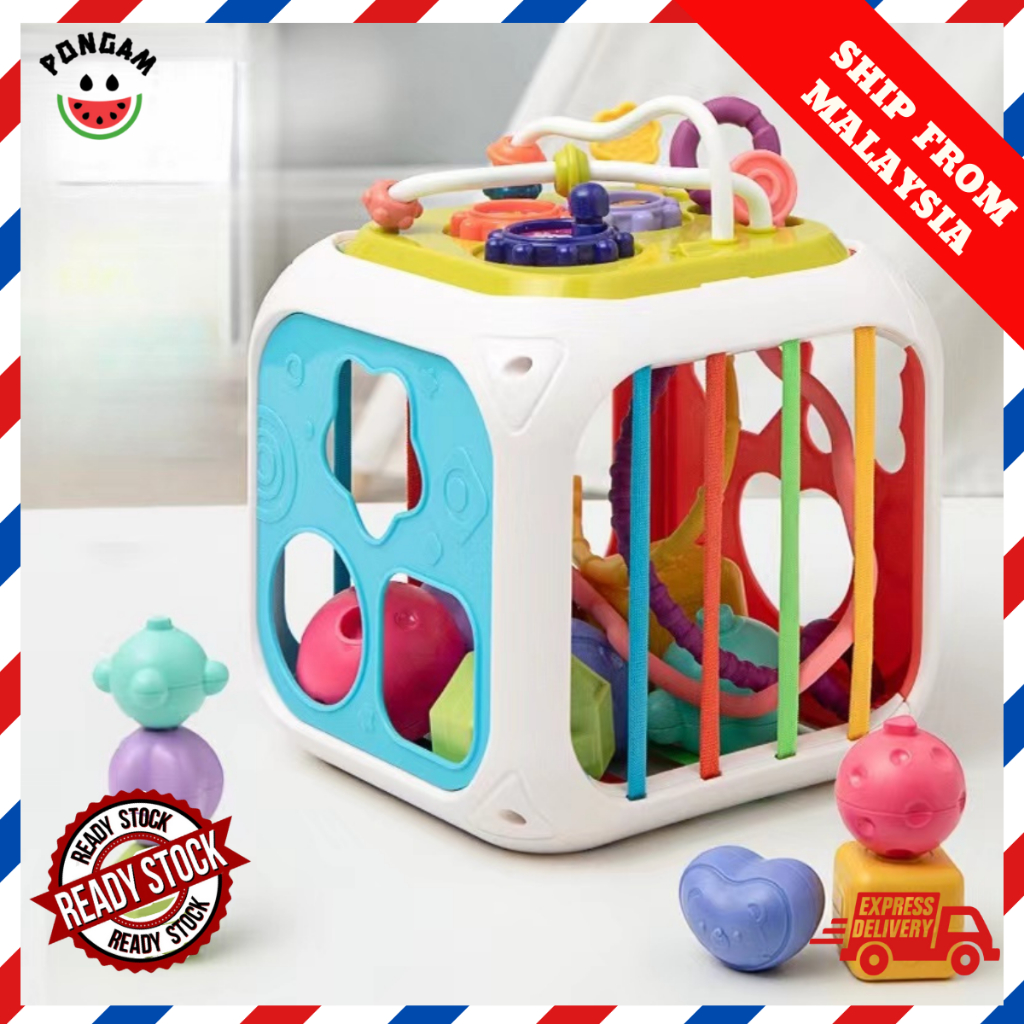 Shape toy sorting baby kids cube educational shape training rainbow ...