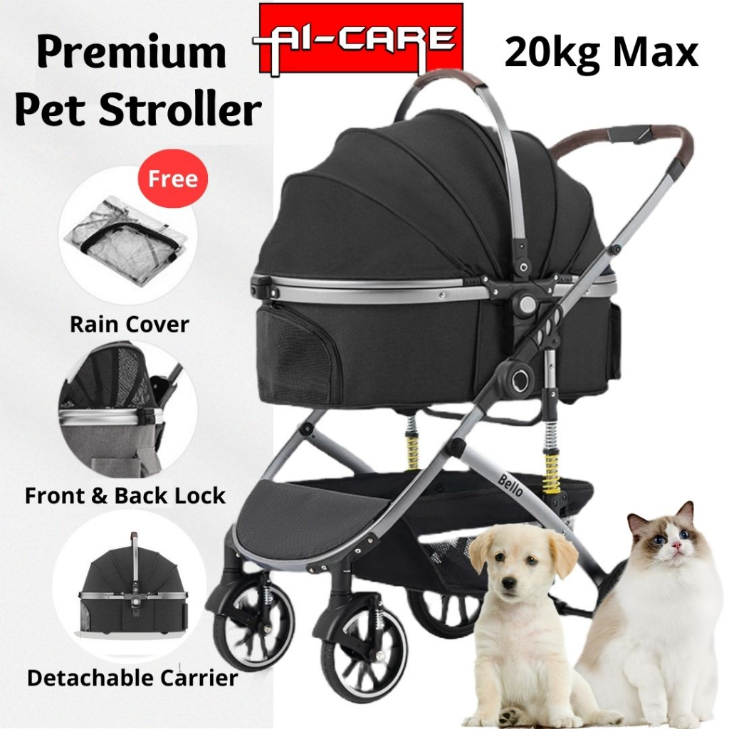 BELLO Premium Pet Stroller for Dog & Cat Detachable Carrier Upgraded ...