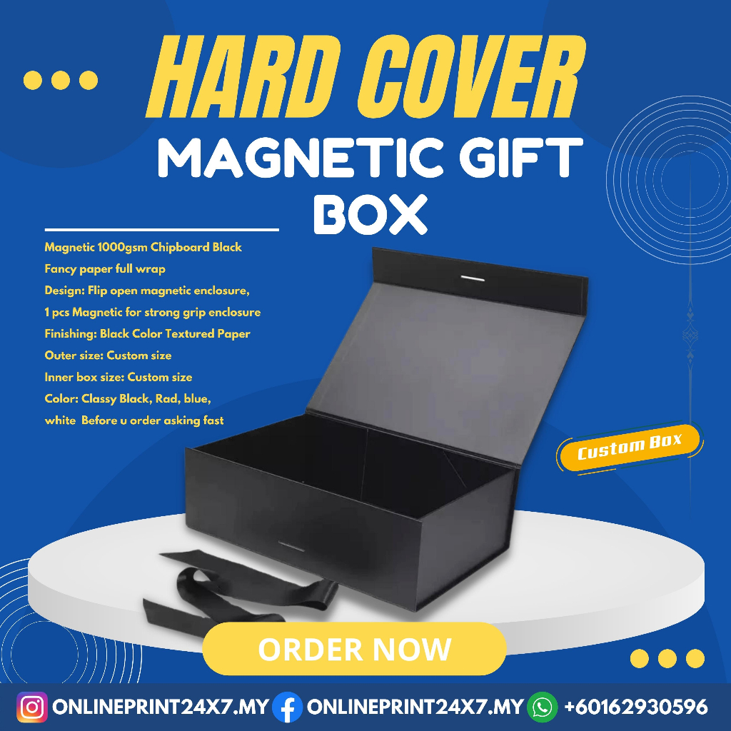 Magnetic Hard Cover Box | Gift Box Magnetic | High Quality Box | Shopee ...