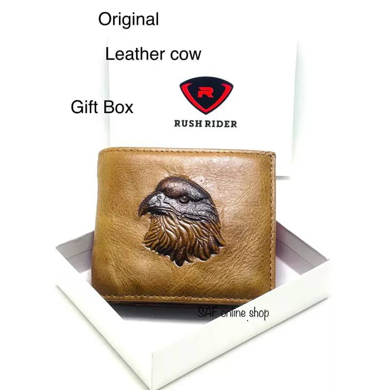 Original Rush rider Men's High Quality Genuine Leather Wallet Dompet ...
