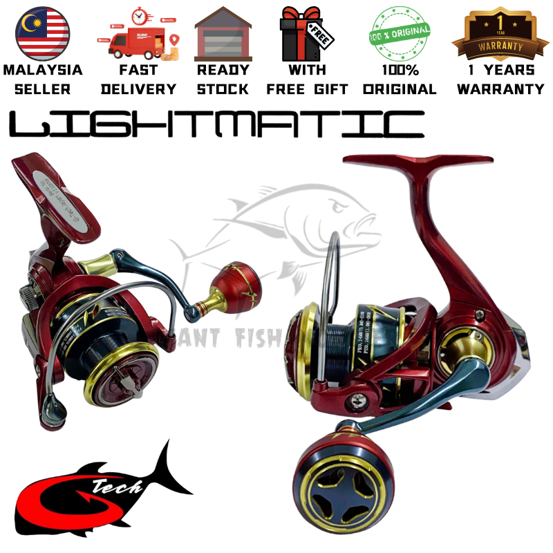 GTECH FISHING REEL GTECH LIGHTMATIC 1000PG 2500PG 30000PG 3000HG 4000PG ...