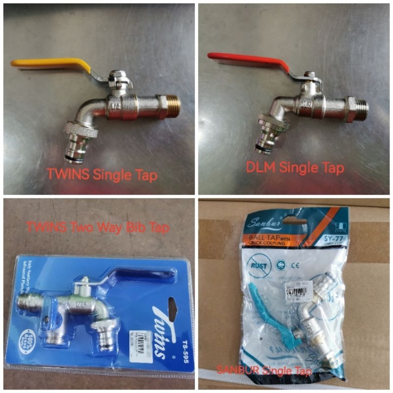 SUS304 / Aluminium Handle Chrome Brass Body Ball Bib Tap 1/2"(15mm ...