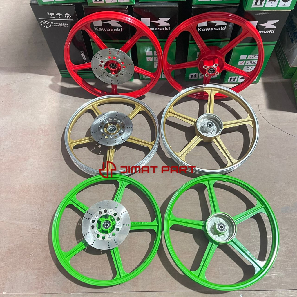 18 INCH AR80 SPORT RIM GOLD GREEN RED KAWASAKI 5 BATANG ENKEI FULL CHOP ...