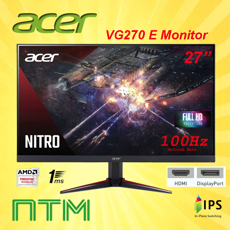 ACER Nitro VG270 GAMING MONITOR 27“ FHD IPS LED AMD FreeSync / ( VG271S ...